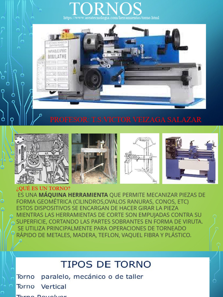 Diapositivas de Tipos de Tornos | PDF