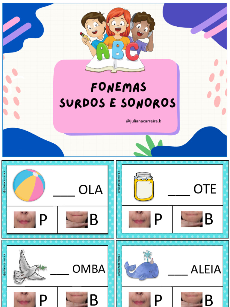Fonemas Surdos e Sonoros | PDF | Ciências e Matemática