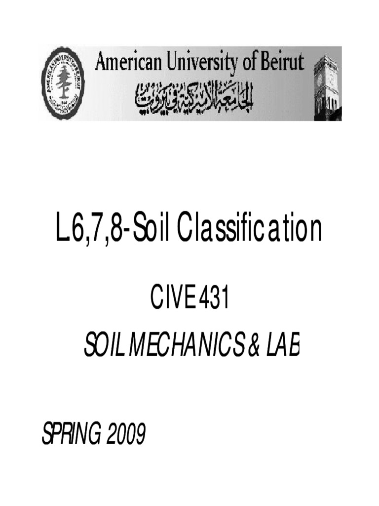 Soil Classification - AUB | PDF | Geotechnical Engineering | Applied And Interdisciplinary Physics