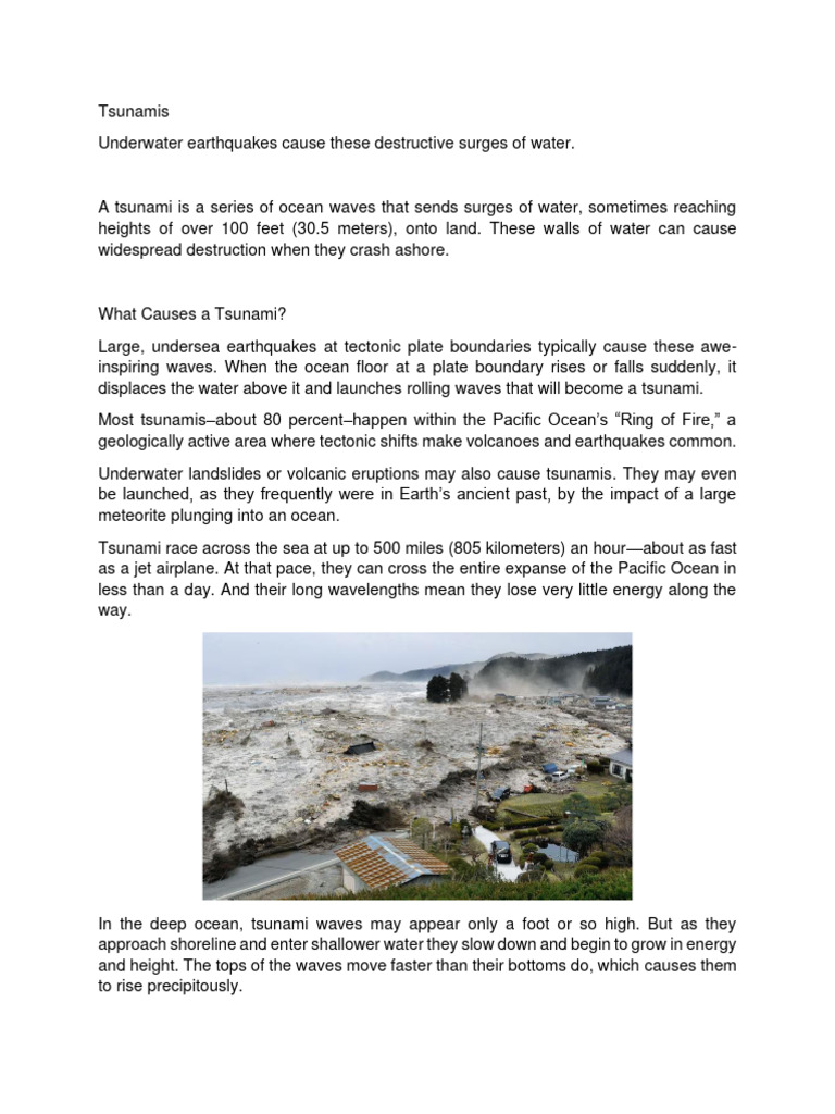 Tsunamis 1 | PDF | Tsunami | Oceans