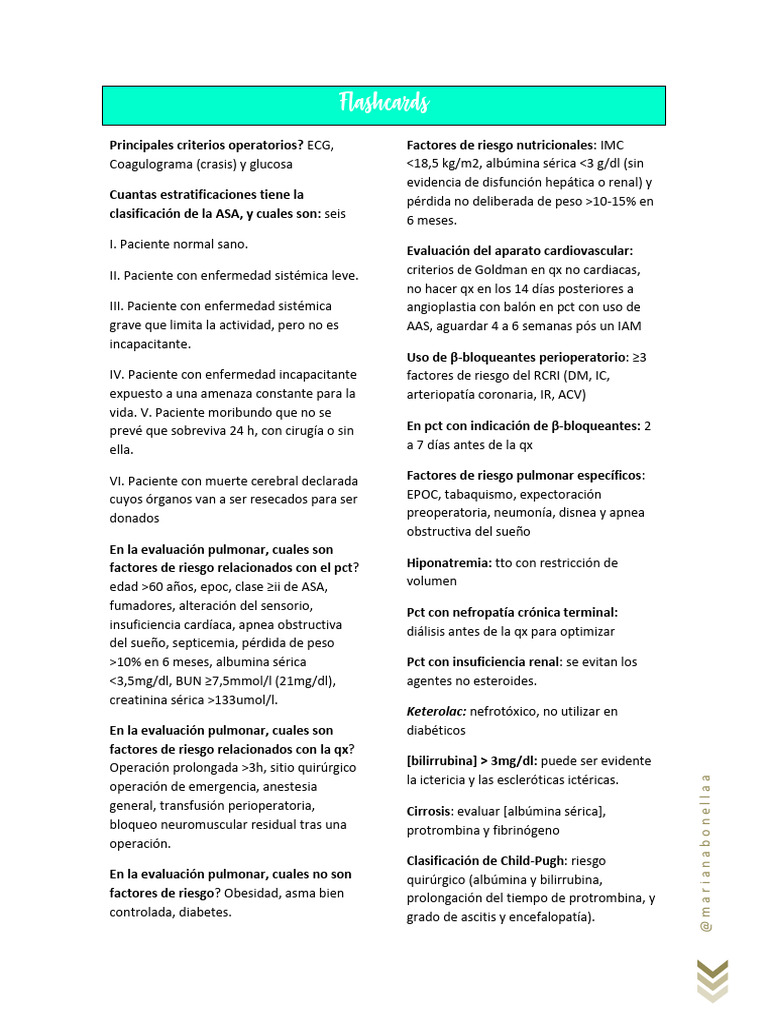 1° Parcial Flashcard QX 2 | PDF | Especialidades Medicas | Medicina CLINICA