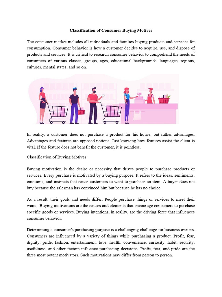 Classification of Consumer Buying Motives | Download Free PDF ...