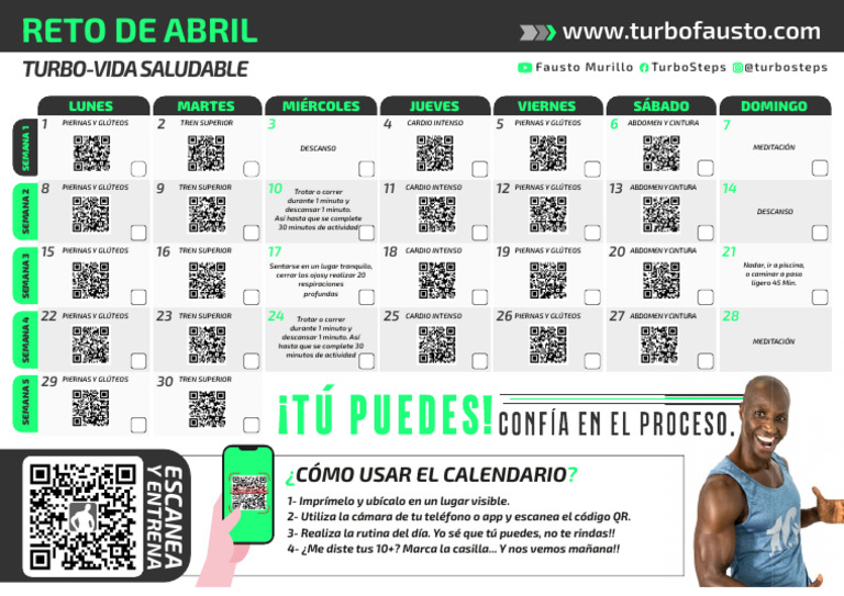 Calendario de Ejercicios Abril 2023 | PDF