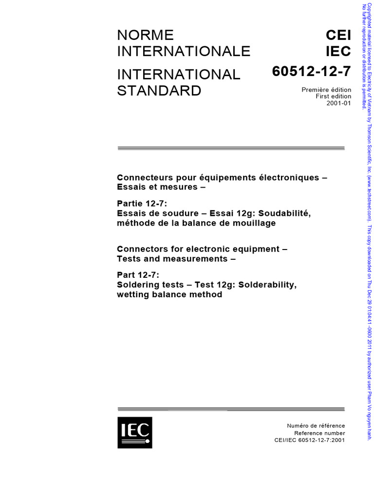 Iec60512 12 7 (Ed1.0) B | PDF