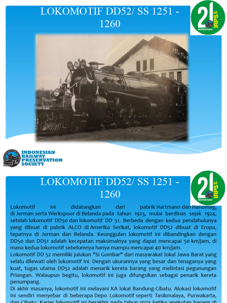 Presentasi LOKOMOTIF DD52 | PDF | Ilmu Sosial | Perjalanan