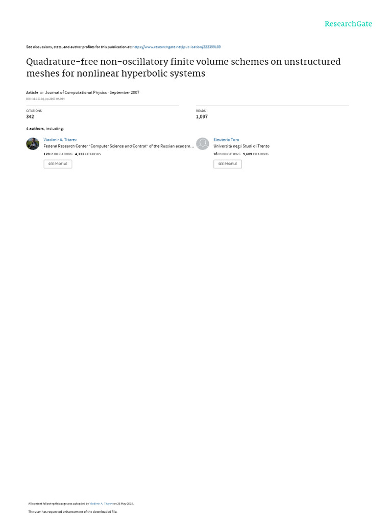 Quadrature-Free Non-Oscillatory Finite Volume Schemes On Unstructured ... Quadrature-Free Non-Oscillatory Finite Volume Schemes On Unstructured ...