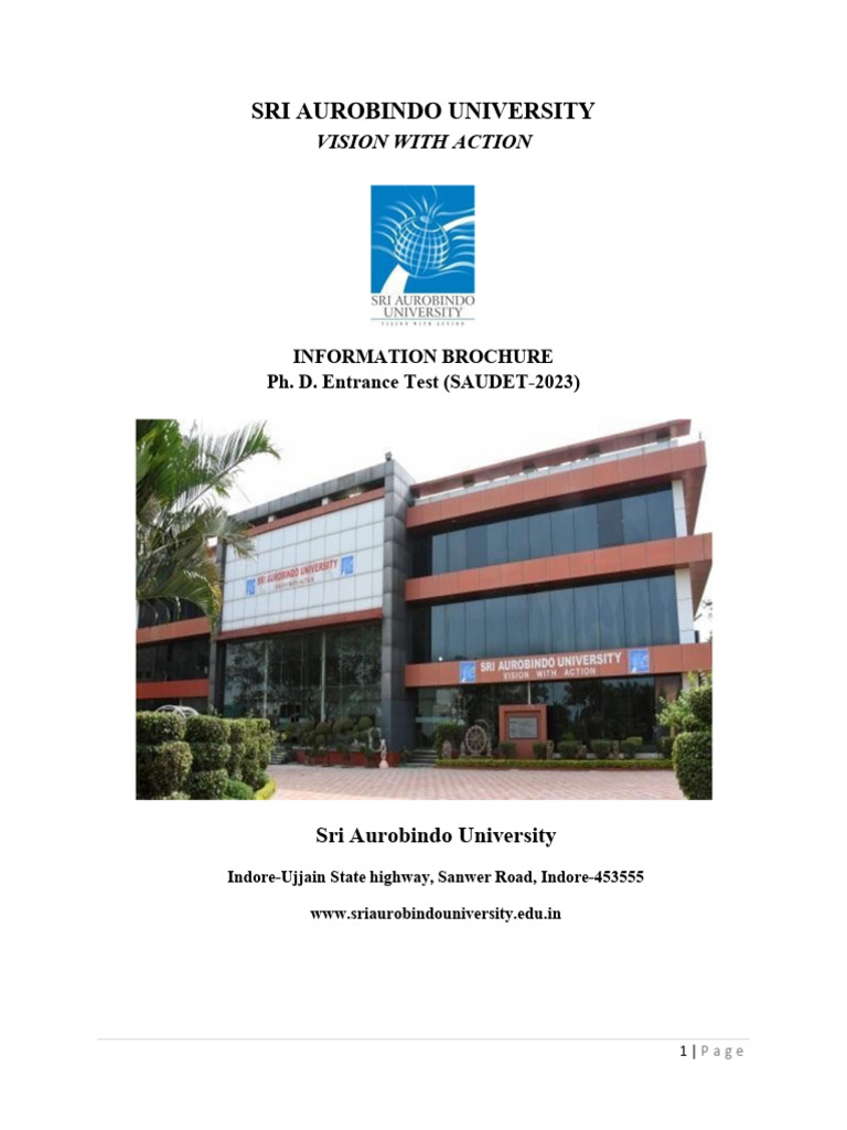 Brochure For PH D 2023 24 | PDF | Physical Therapy | University And College Admission