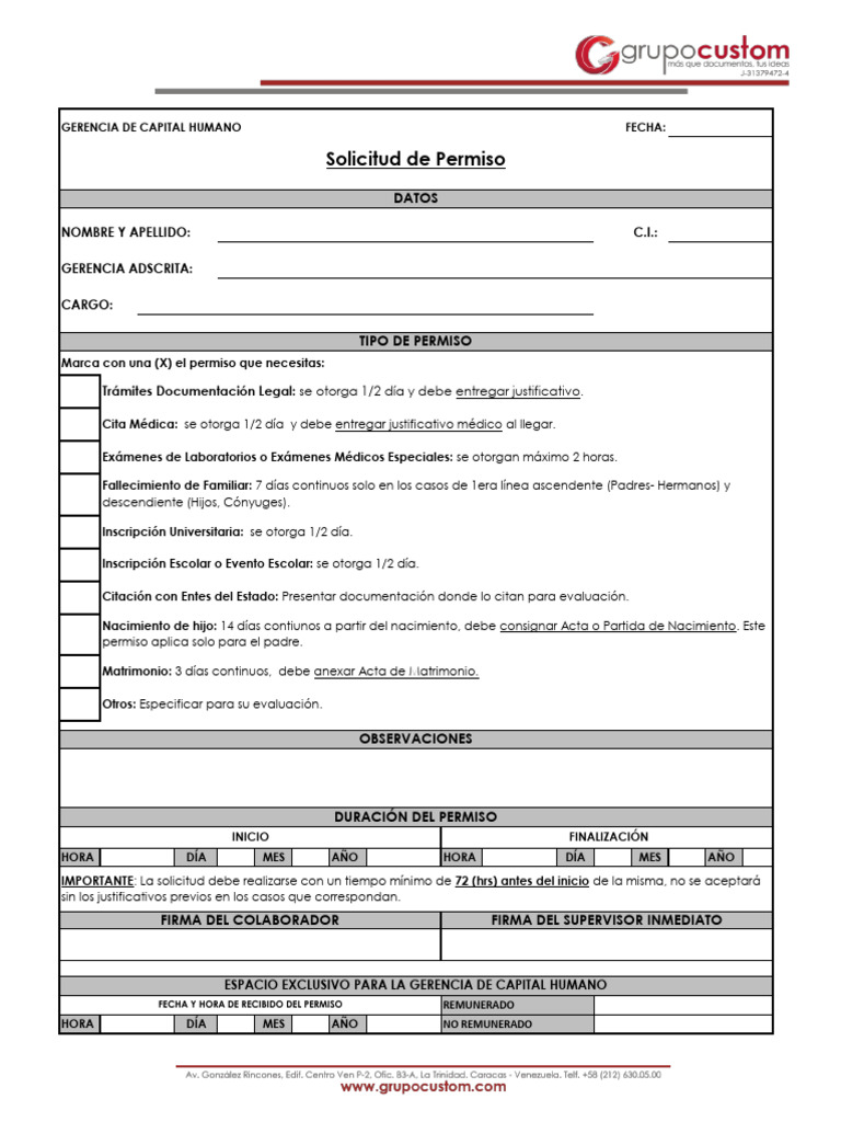 Solicitud de Permiso - V1 | PDF