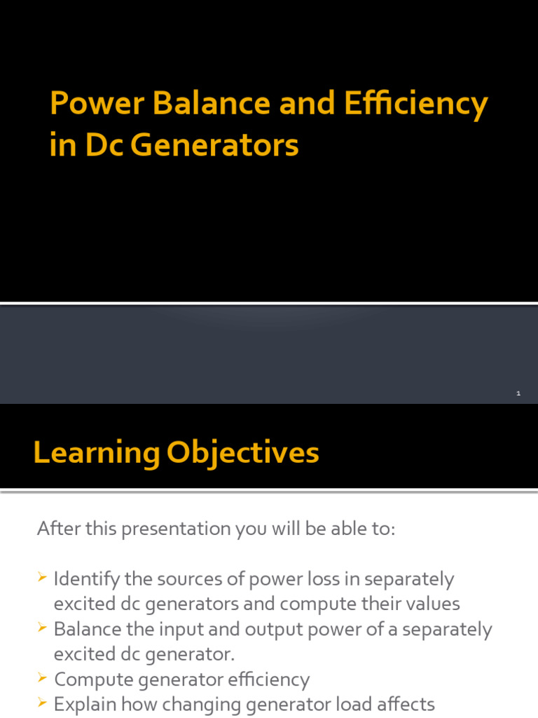 5 Power Balance and Efficiency in DC Generators | PDF | Electric ...