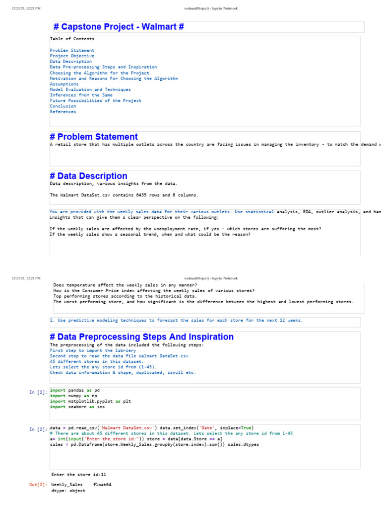 Walmart(Project) | PDF | Coefficient Of Determination | Regression Analysis Walmart(Project) | PDF | Coefficient Of Determination | Regression Analysis
