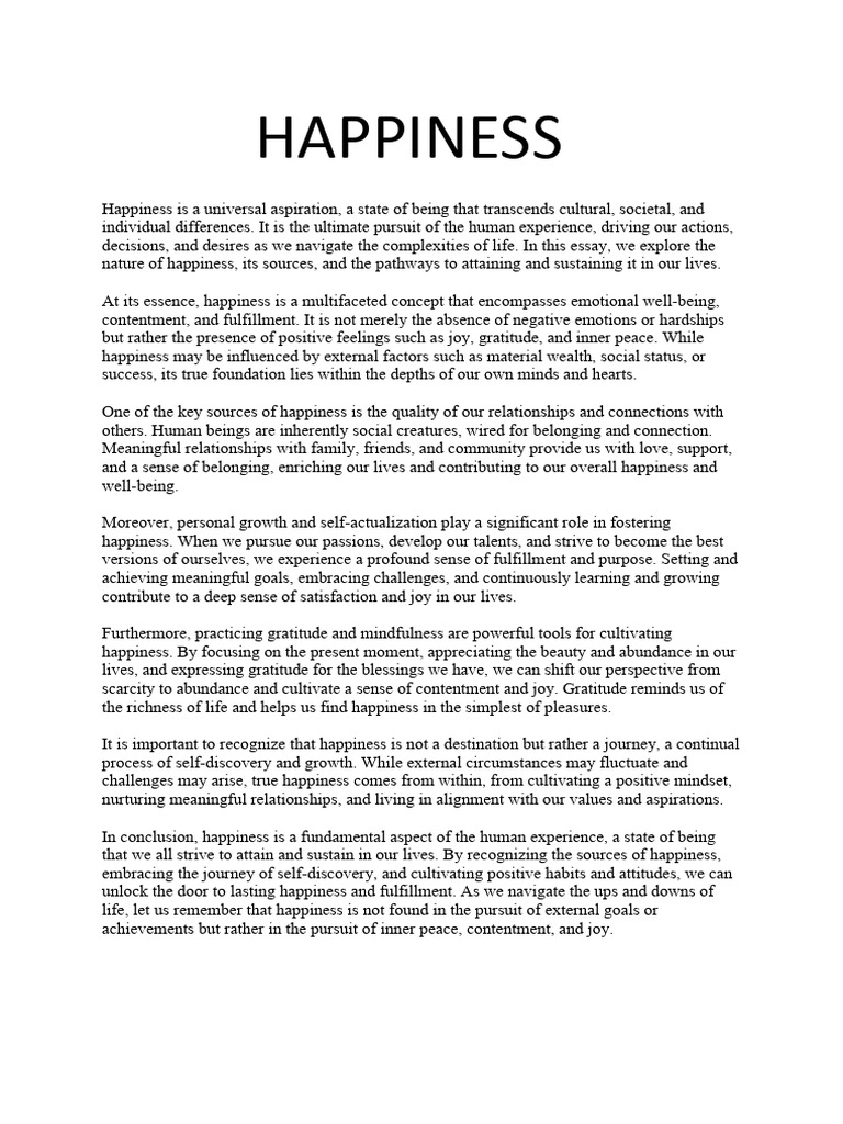 HAPPINESS | PDF | Happiness | Contentment