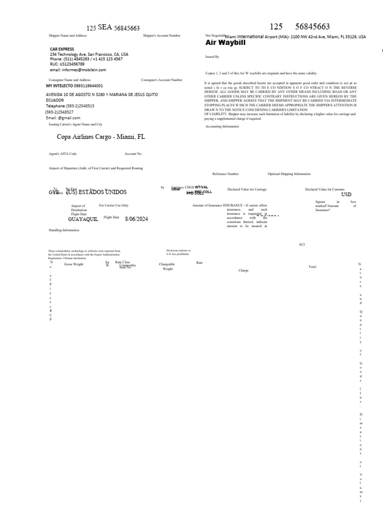 Air_Way_Bill_sample 2 | PDF
