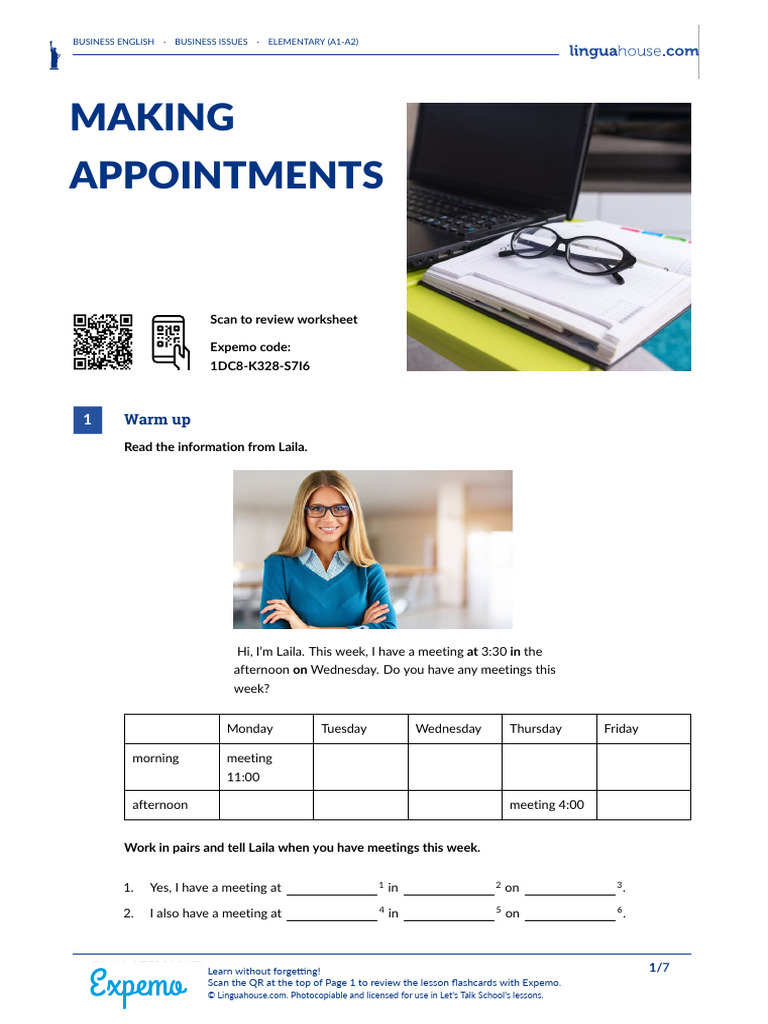 Making Appointments American English Student | PDF | Linguistics ...