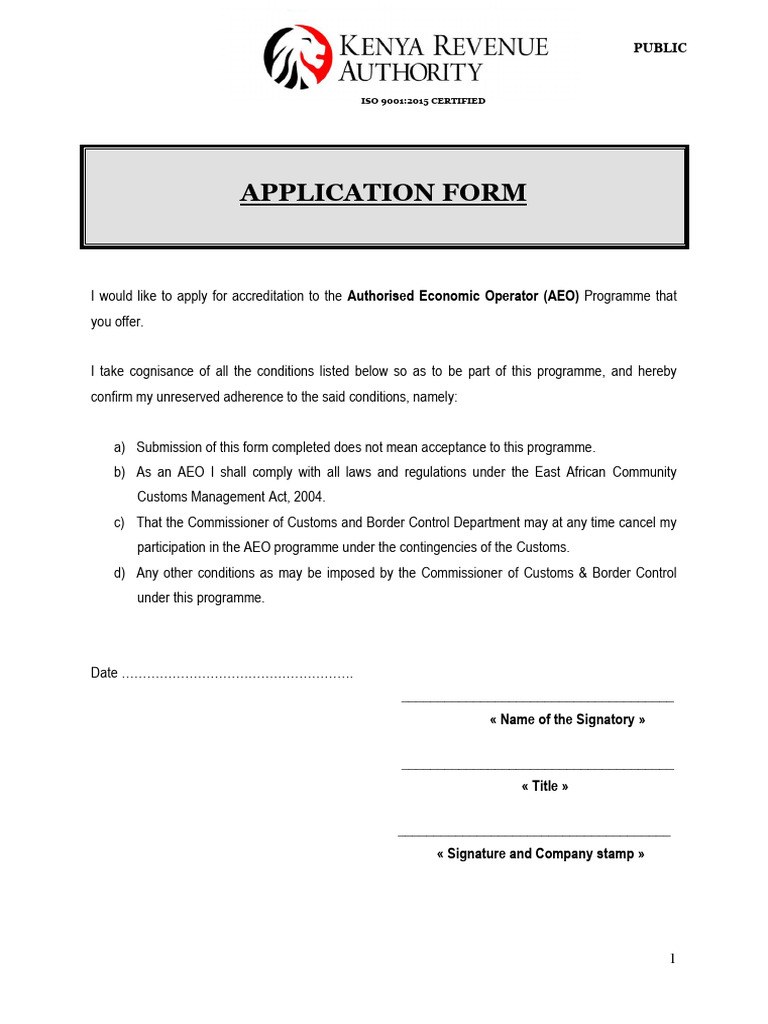 National-AEO-Application-Form---20211 | Download Free PDF | Customs ...