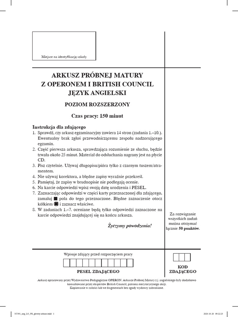 N7391 Ang PR - Arkusz | PDF