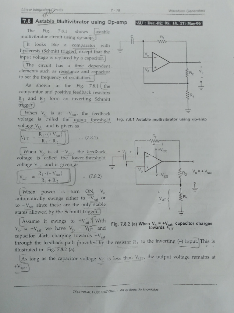 Astable Multivibrator Using Op-Amp | PDF | Computer Engineering ...