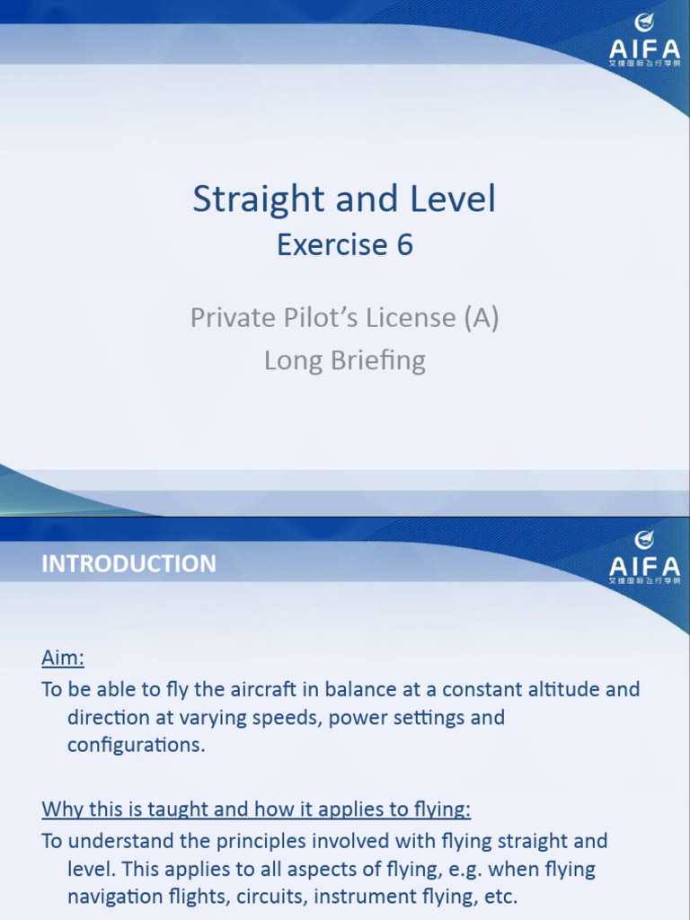 Ex6 - Straight and Level | PDF | Drag (Physics) | Lift (Force)