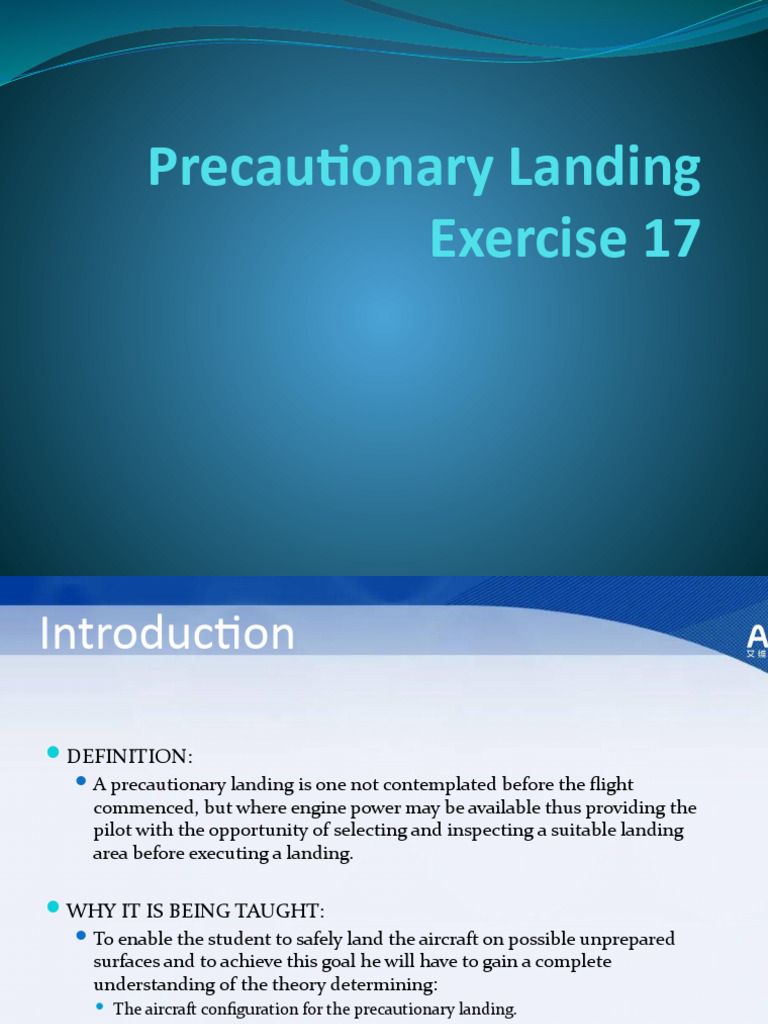 Ex17 - Precautionary Landing | PDF | Wound | Aviation