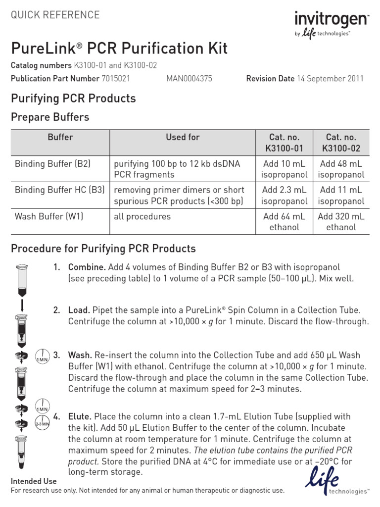 PCR Purification | Download Free PDF | Polymerase Chain Reaction ...