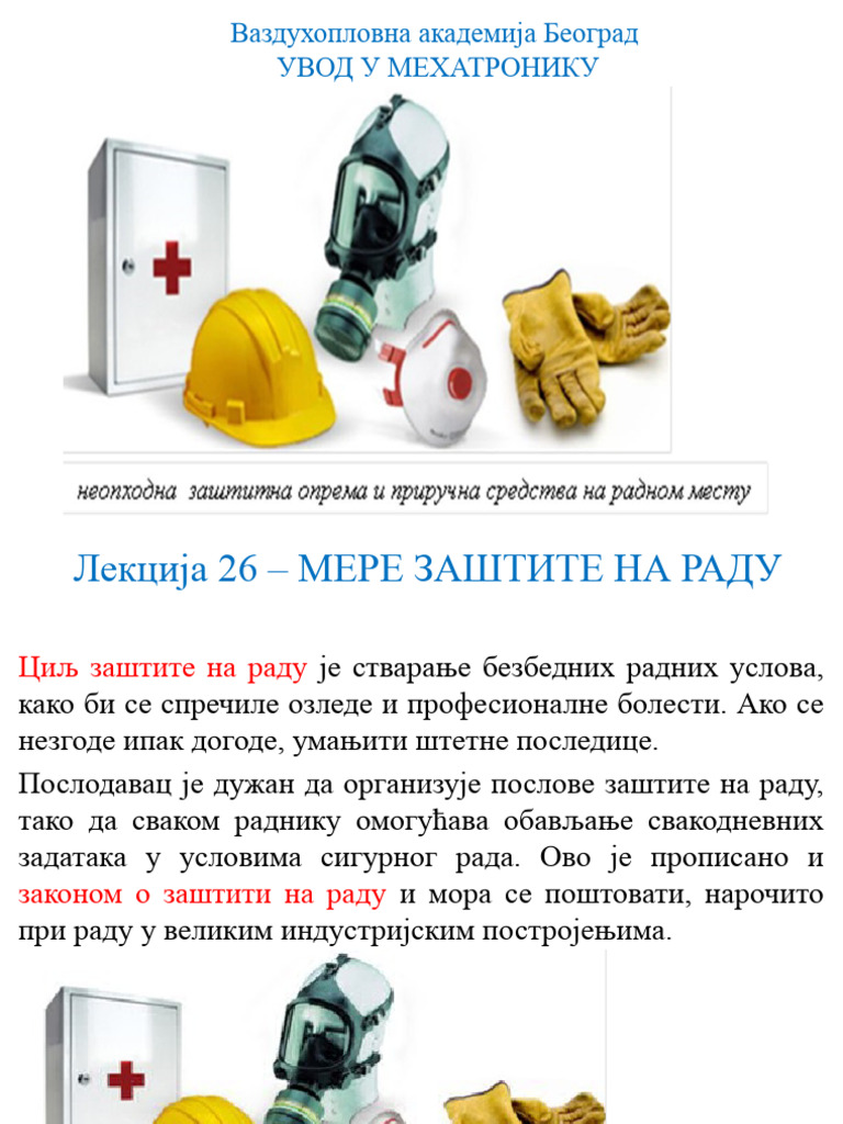 Lekcija26 - Mere Zastite Na Radu | PDF