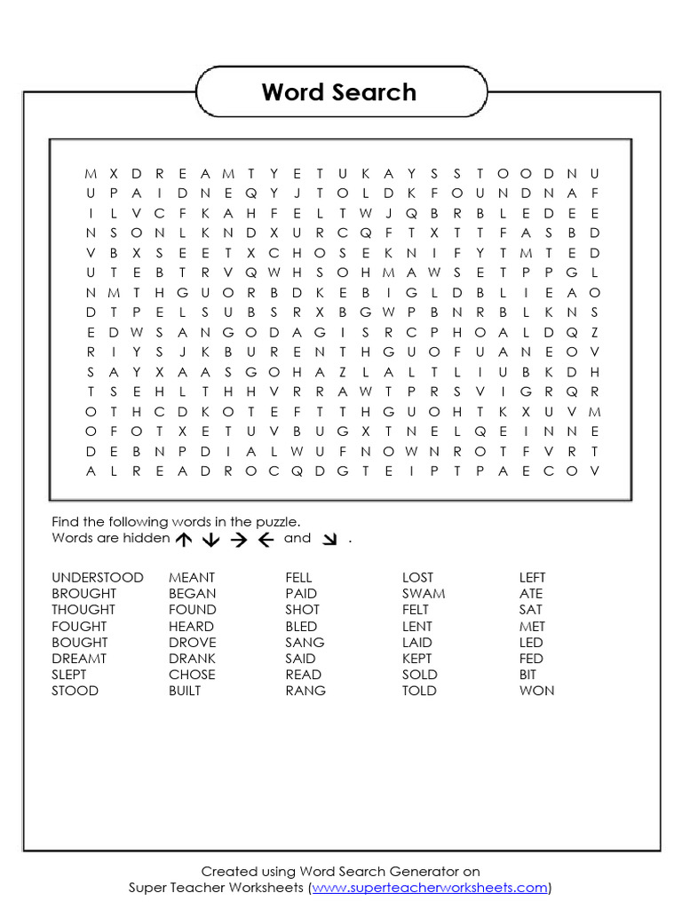 Super Teacher Worksheets Word Search-4 | Download Free PDF | Puzzles ...