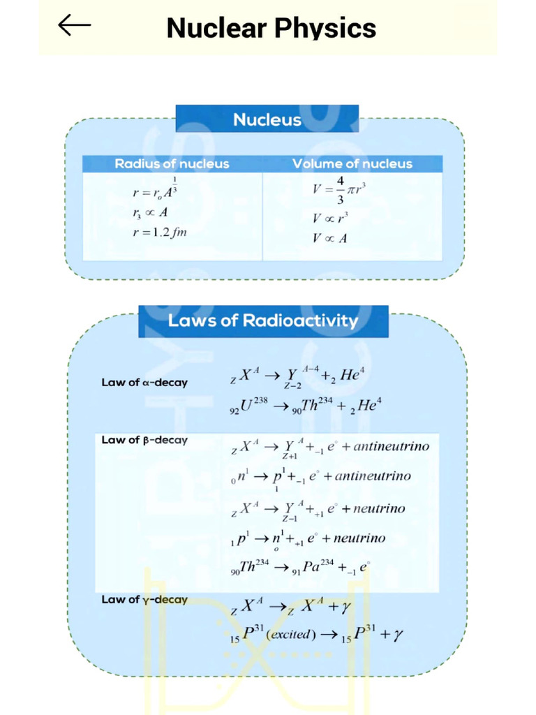 Nuclear Physics Formulas | PDF
