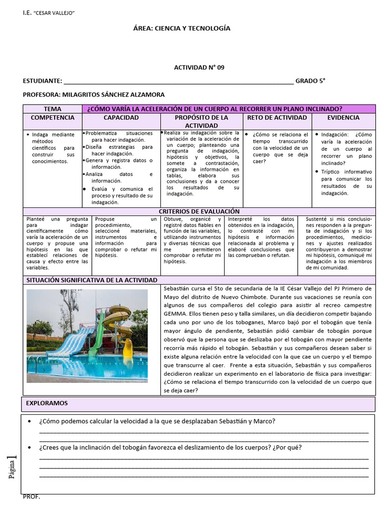 5°sec - ACTIVIDAD 9 (CyT Indaga 2024) - Cómo Varía La Aceleración de Un ... 5°sec - ACTIVIDAD 9 (CyT Indaga 2024) - Cómo Varía La Aceleración de Un ...