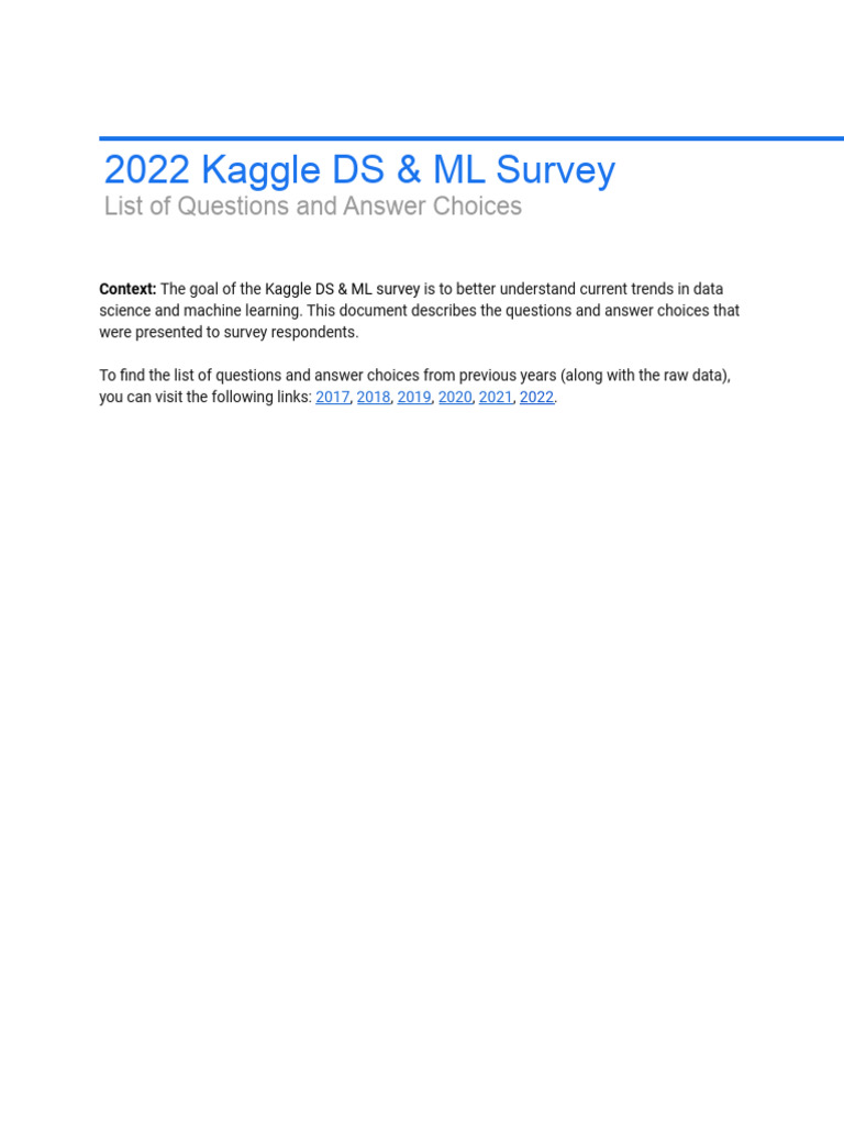 Kaggle Survey 2022 Answer Choices | PDF | Cloud Computing | Artificial Intelligence