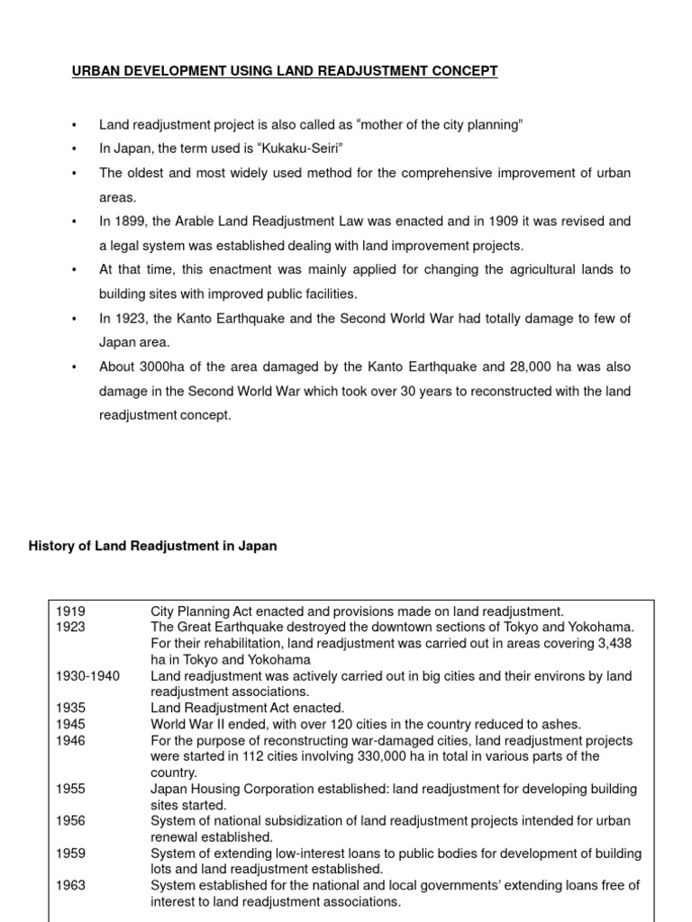 Land Readjustment Concept | PDF