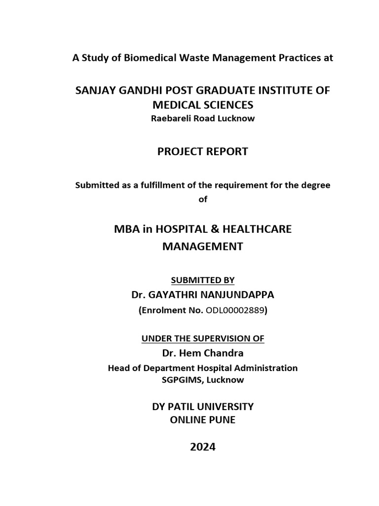A Study of Biomedical Waste Management Rinki Kalra | PDF | Waste ...