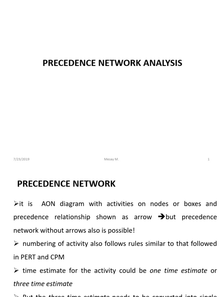 PRECEDENCE_NETWORK_ANALYSIS | Download Free PDF | Computing | Computer ...