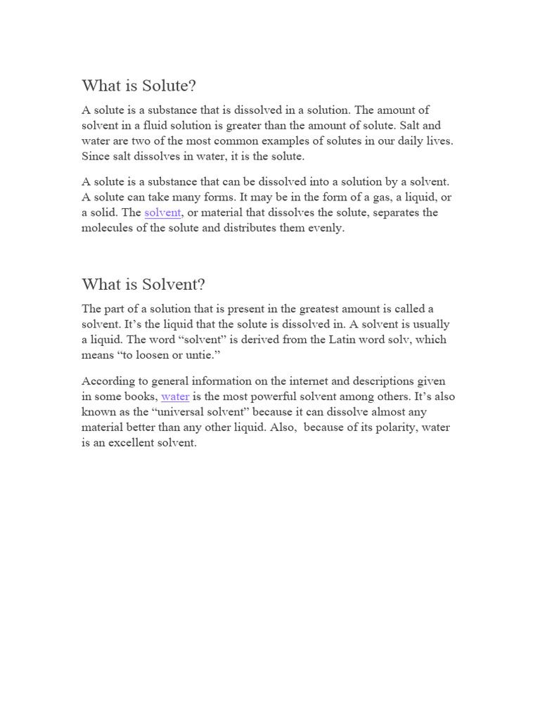 Understanding Solutes and Solvents | PDF | Solvent | Solubility