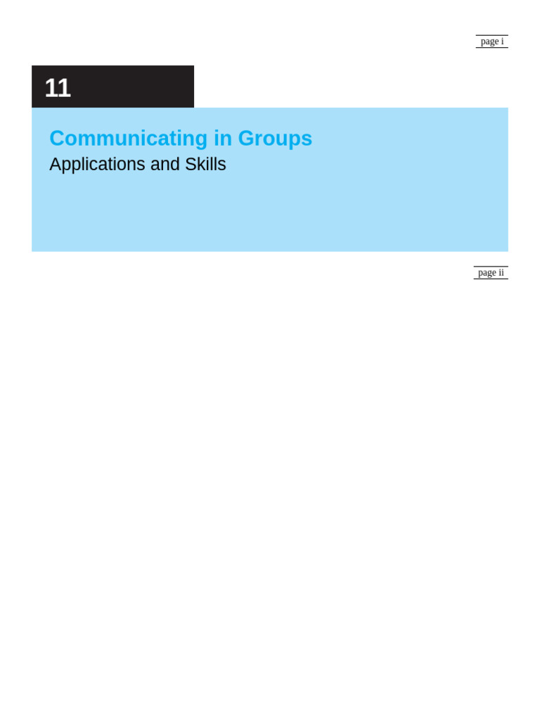 Group Communication Skills and Strategies | PDF | Communication ...