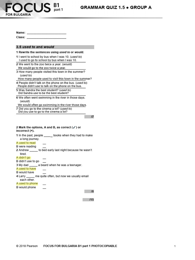English Grammar Practice Quiz | PDF