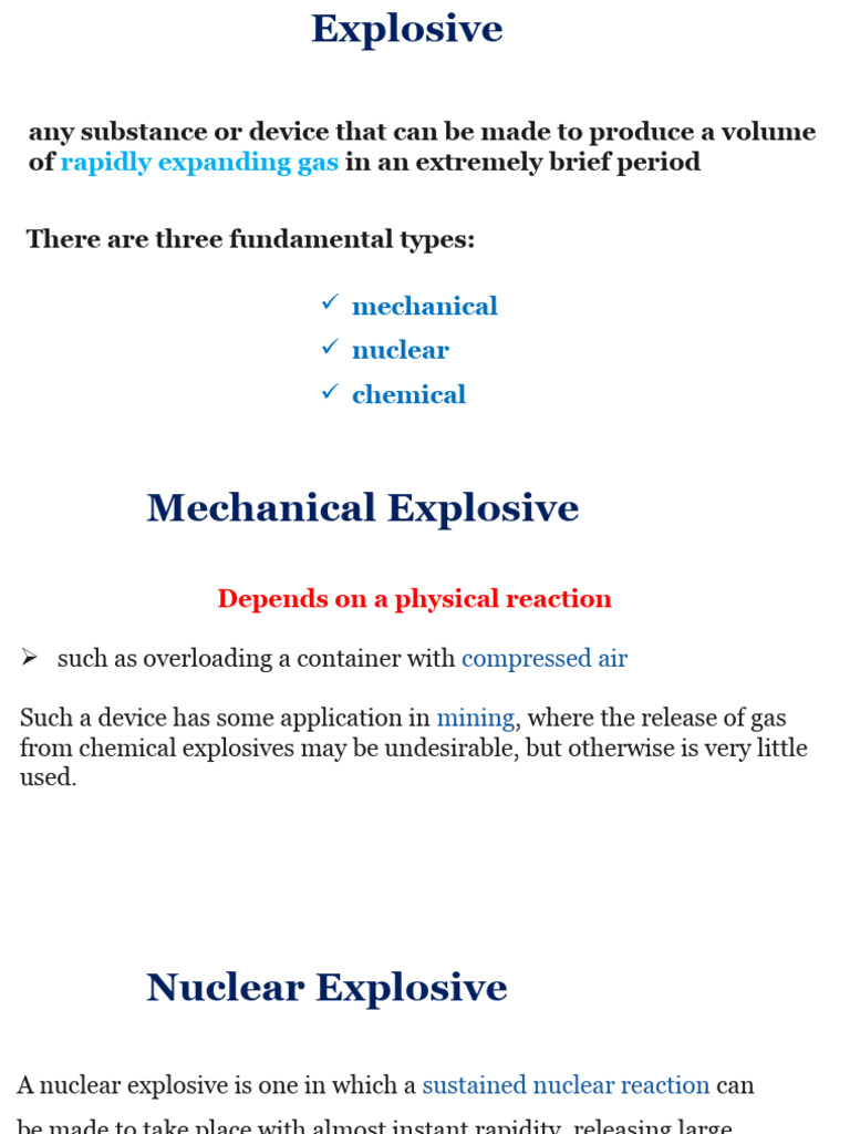 Explosives | PDF | Nature | Physical Chemistry