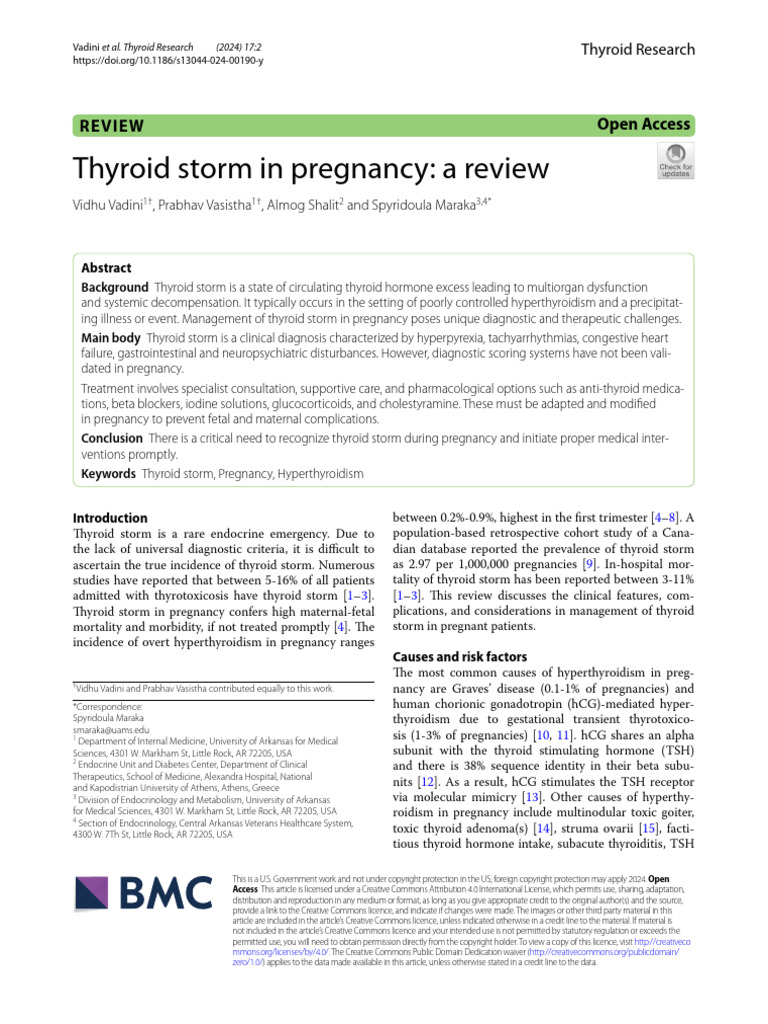 Thyroid Storm in Pregnancy 2024 | PDF | Hyperthyroidism | Thyroid Stimulating Hormone