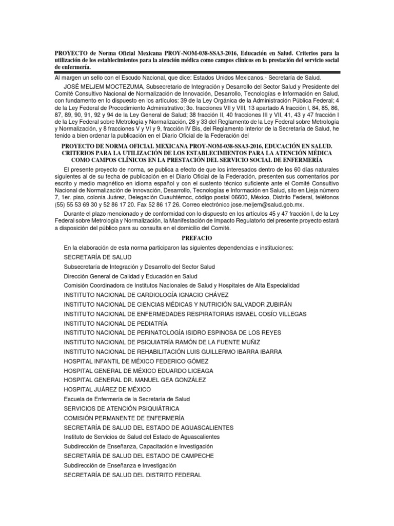 Nom 038 Pdf Educación Más Alta México