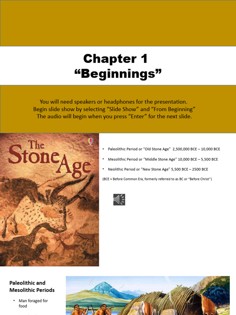 Chapter 1 Beginnings | PDF | Stone Age | Paleolithic