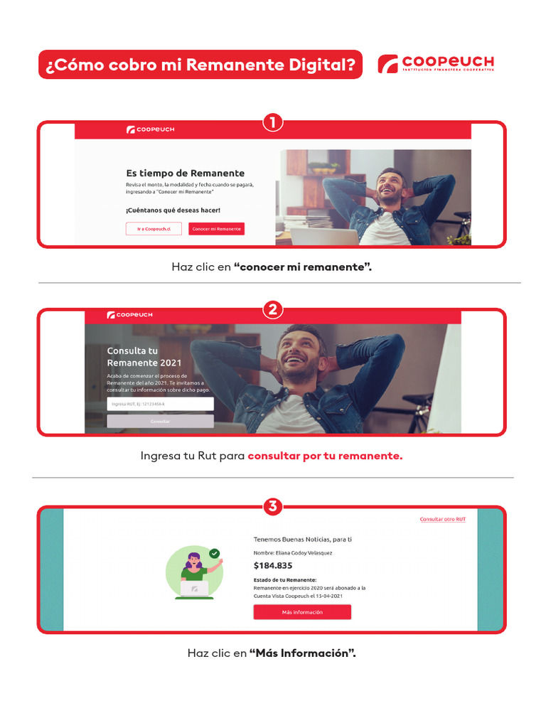 Cómo Cobrar Tu Remanente Digital Coopeuch | PDF | Tarjeta de débito ...