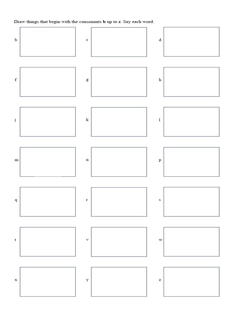Draw Things That Begin With The Consonants B Up To Z | PDF