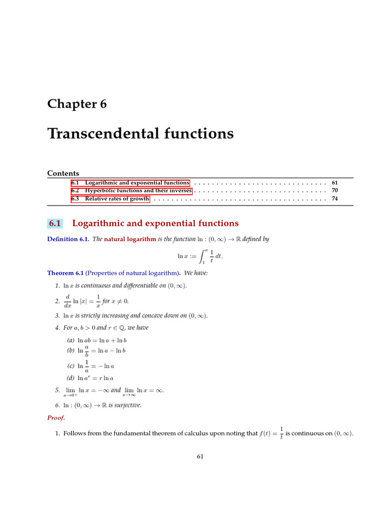 Transcendental Functions Overview | PDF | Special Functions | Elementary Mathematics