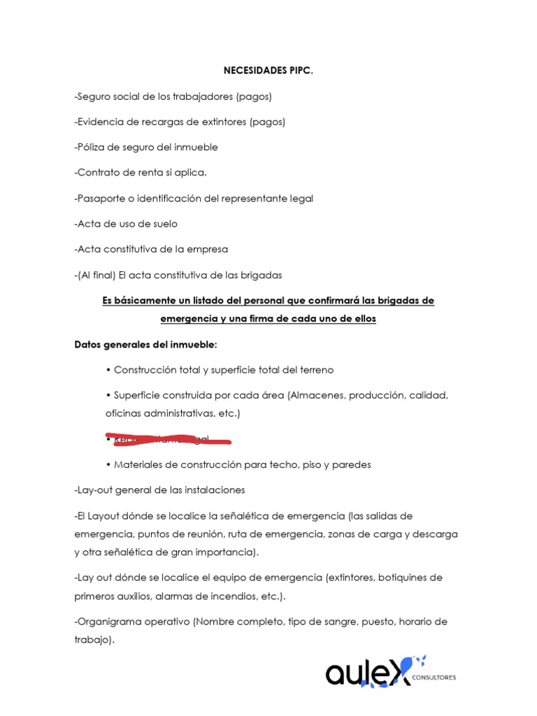 NECESIDADES PIPC - Editado | PDF | Primeros auxilios