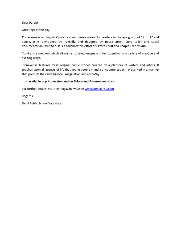 Comixense: Teen Comic Series Launch | PDF