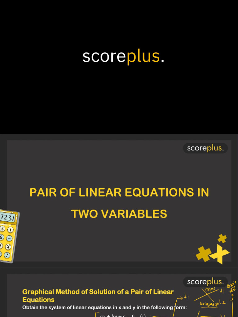 03 Pair of Linear Equations in Two Variables PDF | PDF