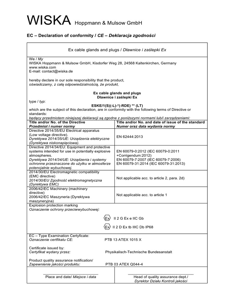 Wiska: Hoppmann & Mulsow GMBH | PDF