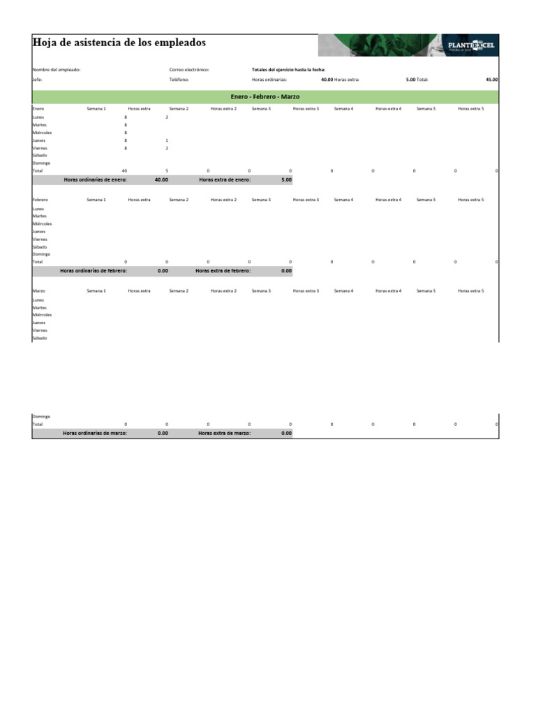Control de Horas Trabajadas | PDF