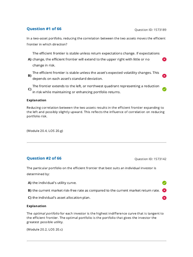Reading 20 Portfolio Risk and Return Part I - Answers | PDF | Modern ...