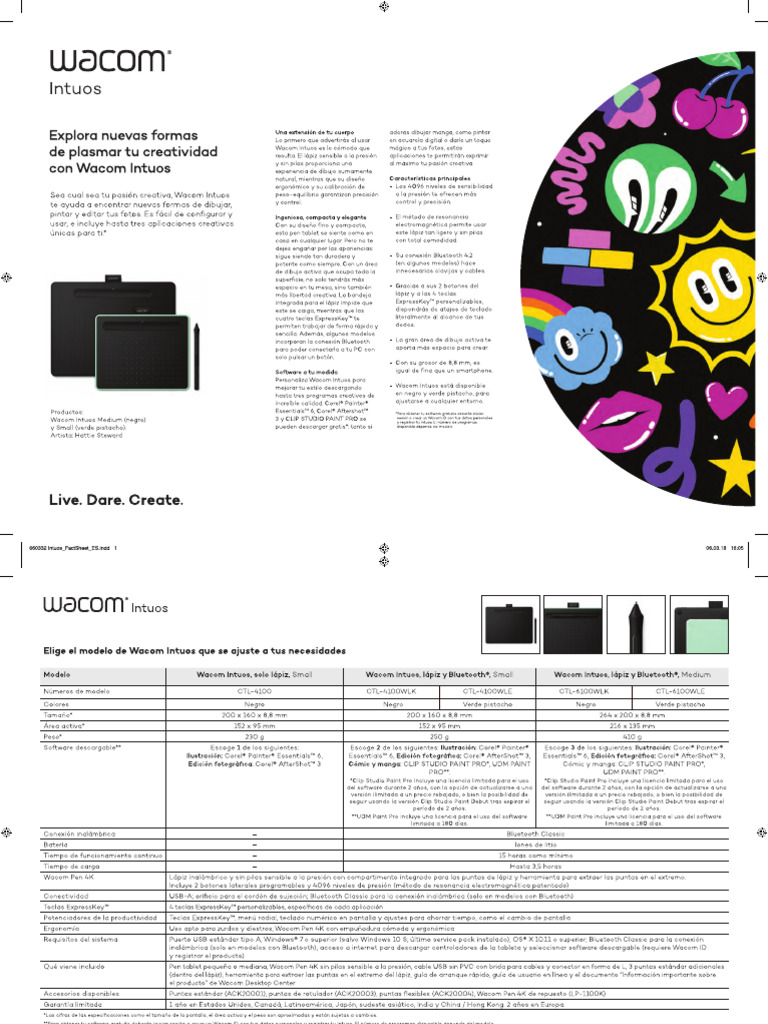 Ficha Tecnica Wacom Intuos S | PDF
