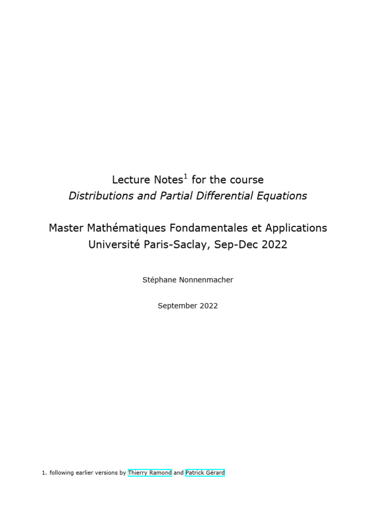 Distributions2022 Chap1-2 | PDF | Distribution (Mathematics) | Continuous Function