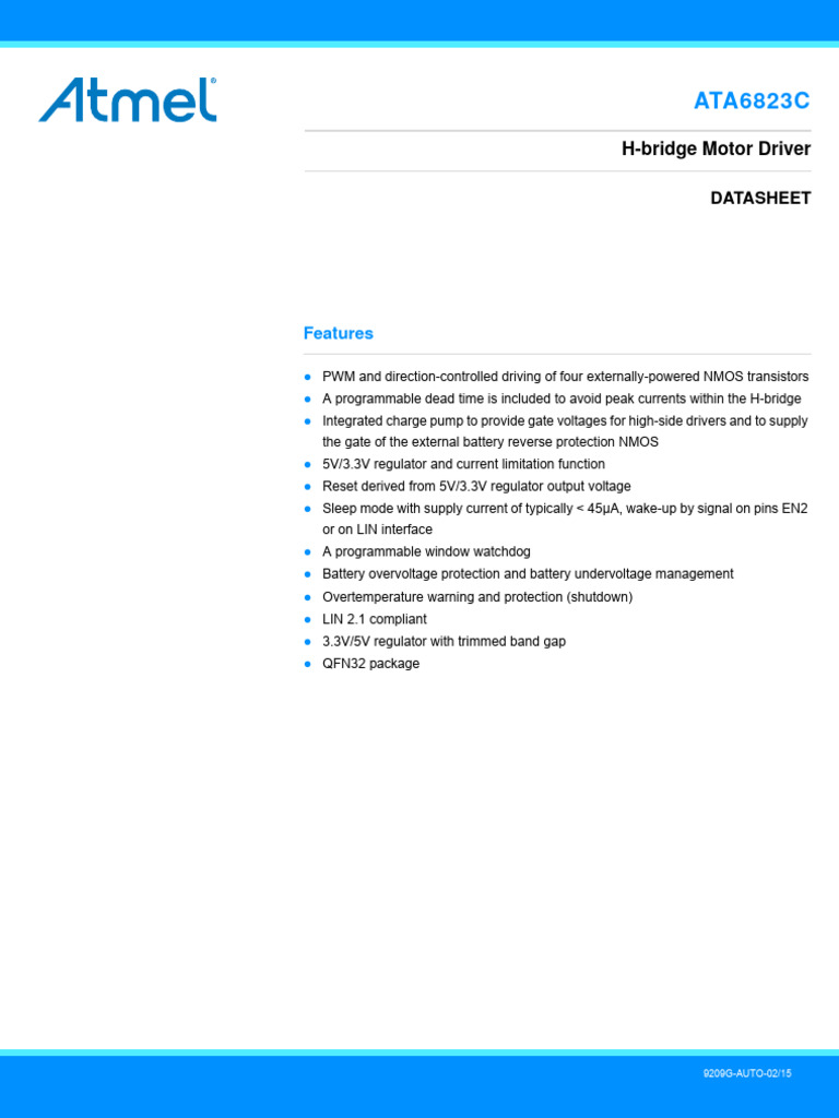 Atmel-9209-Standard-Drivers-ATA6823C_Datasheet | Download Free PDF ...